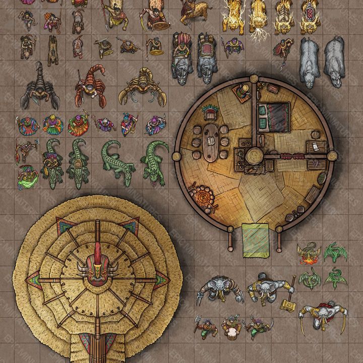 3d Printable Forgotten Utopia Virtual Tabletop Token Set Vtt Tokens
